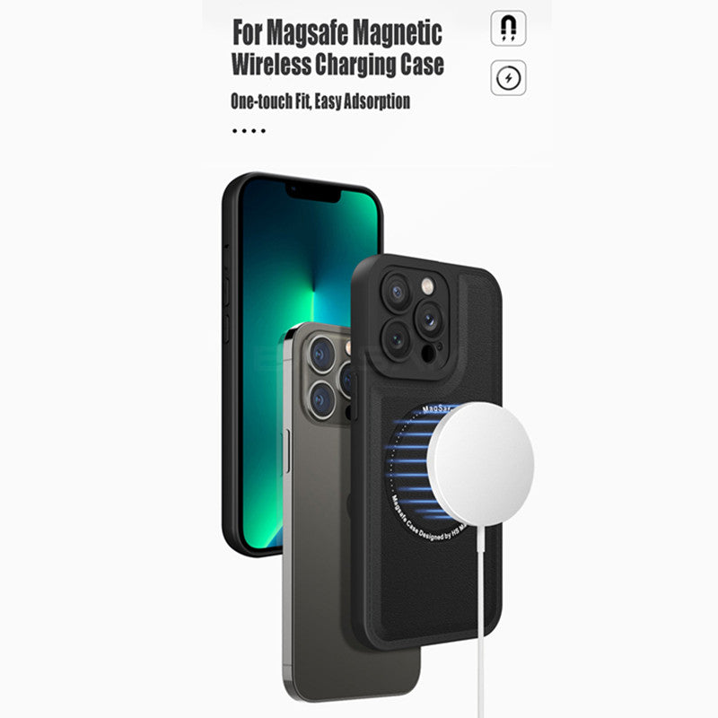 Leather Texture Magsafe Magnetic Wireless Charging Cases for iPhone 13 ...